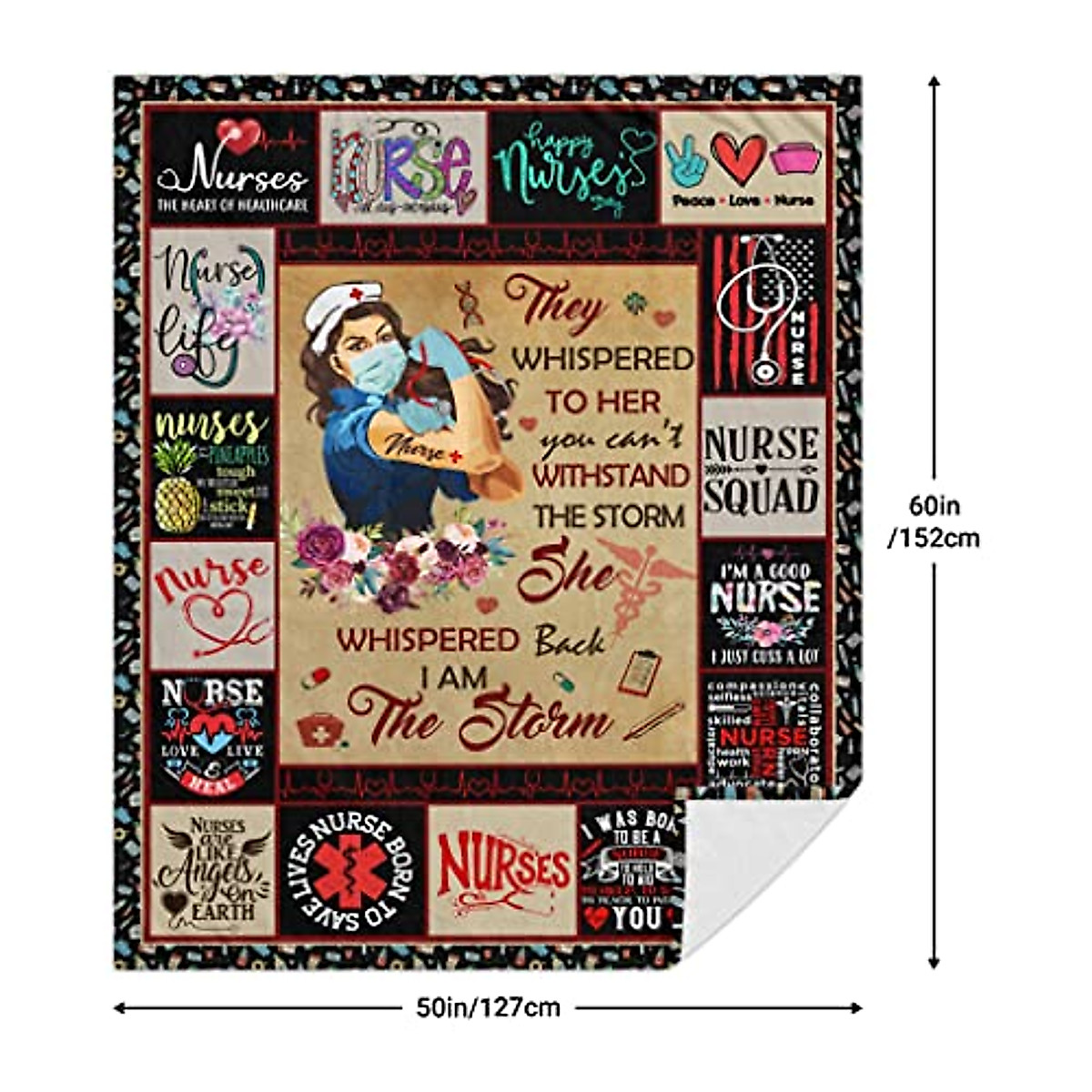 Nurse Gifts for Women, NICU Nurse Gifts, RN Gifts for Nurses Women New Nurses Nursing Students, Labor and Delivery Nurse Gifts, Nurse Appreciation Graduation Retirement Gift Throw Blanket 60" x 50"