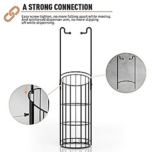 SunCleanse Free Standing Multipurpose Toilet Paper Holder with 2.5cm/1-Inch Raised Base，Toilet Paper Holder Stand Reserve 4 Mega Paper Rolls，Matte Black