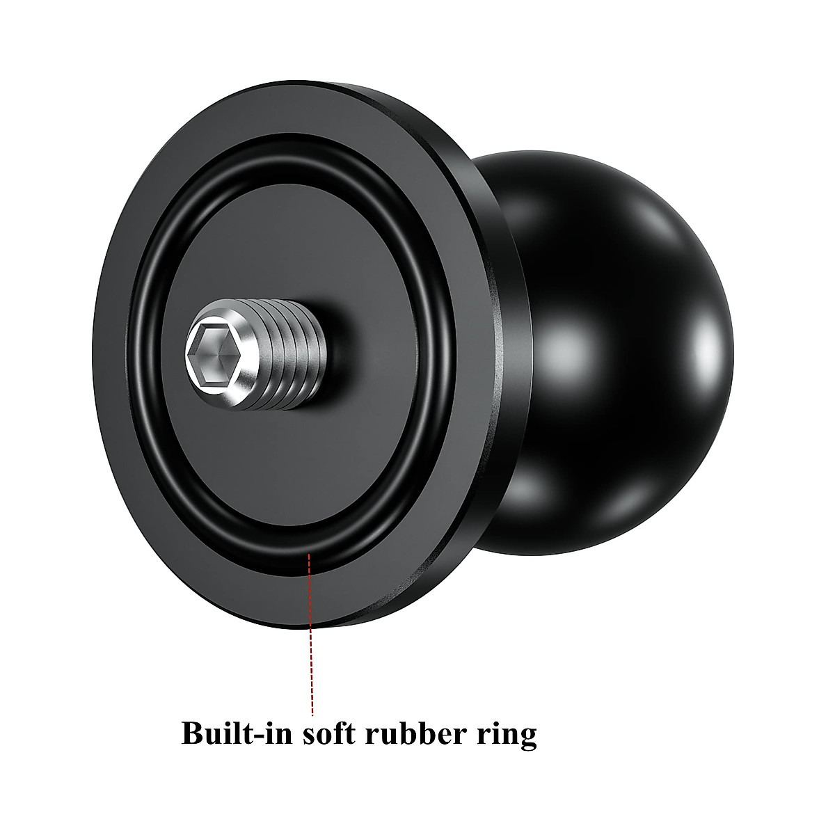 BRCOVAN Aluminum Alloy 1'' Ball Adapter with 1/4"-20 Threaded Stud for Action Camera & Camcorder Compatible with RAM Mounts B Size Double Socket Arm