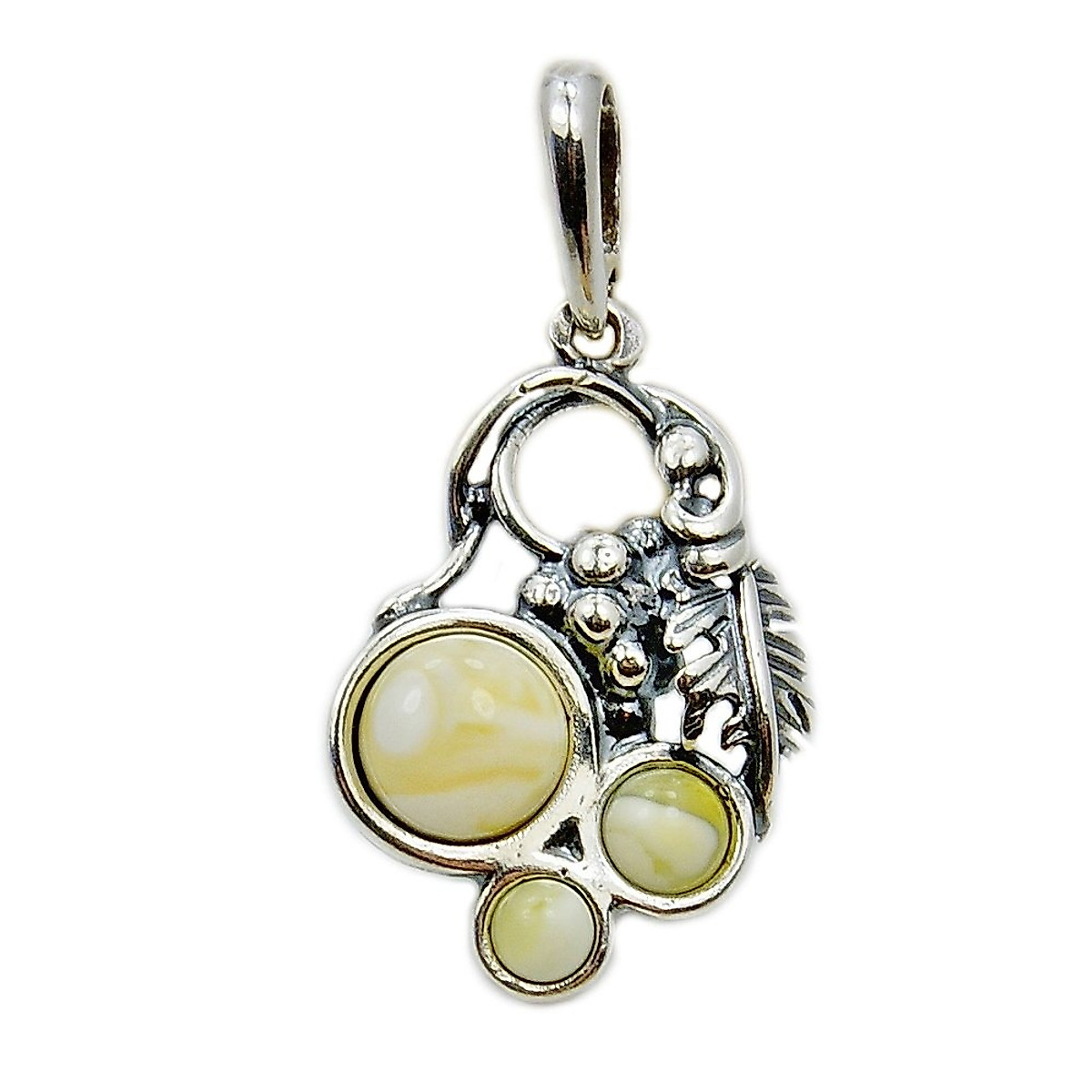 Autumn Garden' Sterling Silver Natural Butterscotch Baltic Amber Pendant