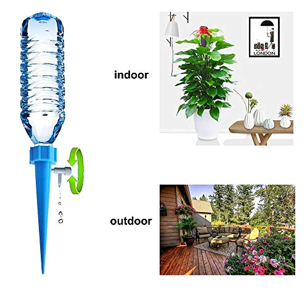 ARTEM Plant Waterer Self Watering Spikes System Automatic Vacation Drip Irrigation Watering Devices with Slow Release Control Valve Switch for Garden Plants Indoor & Outdoor (12 Packs)