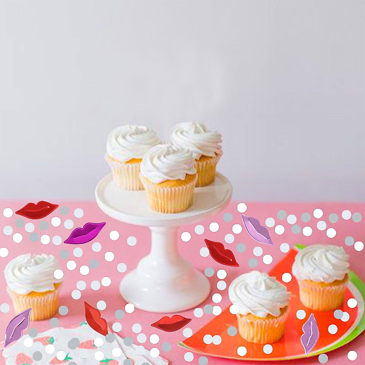 Keaziu 100PCS Sexy Lip Confetti Bachelorette Party Table Confetti Decorations Sexy Single Theme Confetti Bridal Baby Shower Decorations Engagement Party Decorations