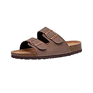 CUSHIONAIRE Women's, Lane Slide Sandals Brown 6.5 M