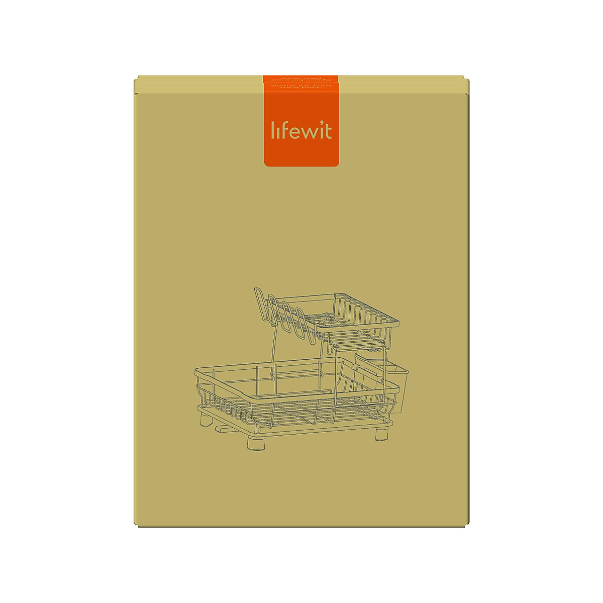 Lifewit Large Dish Drying Rack for Kitchen Counter, Dish Drying Rack with Drainboard, 2 Tier Stainless Steel Dish Rack Drainboard Set, Raised Dish Countertop Drainer with Removable Utensil Cup Holder