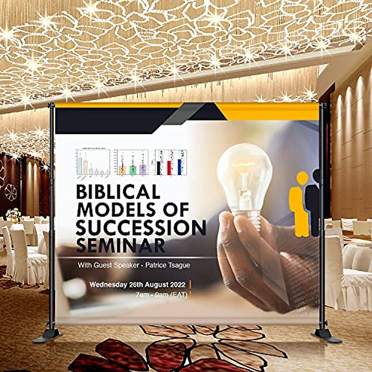 INNOVSIGN 8x10 ft Adjustable Backdrop Banner Stand, Heavy Duty Telescoping Step and Repeat Background Stand for Photography Backdrop and Trade Show Display (Thick)