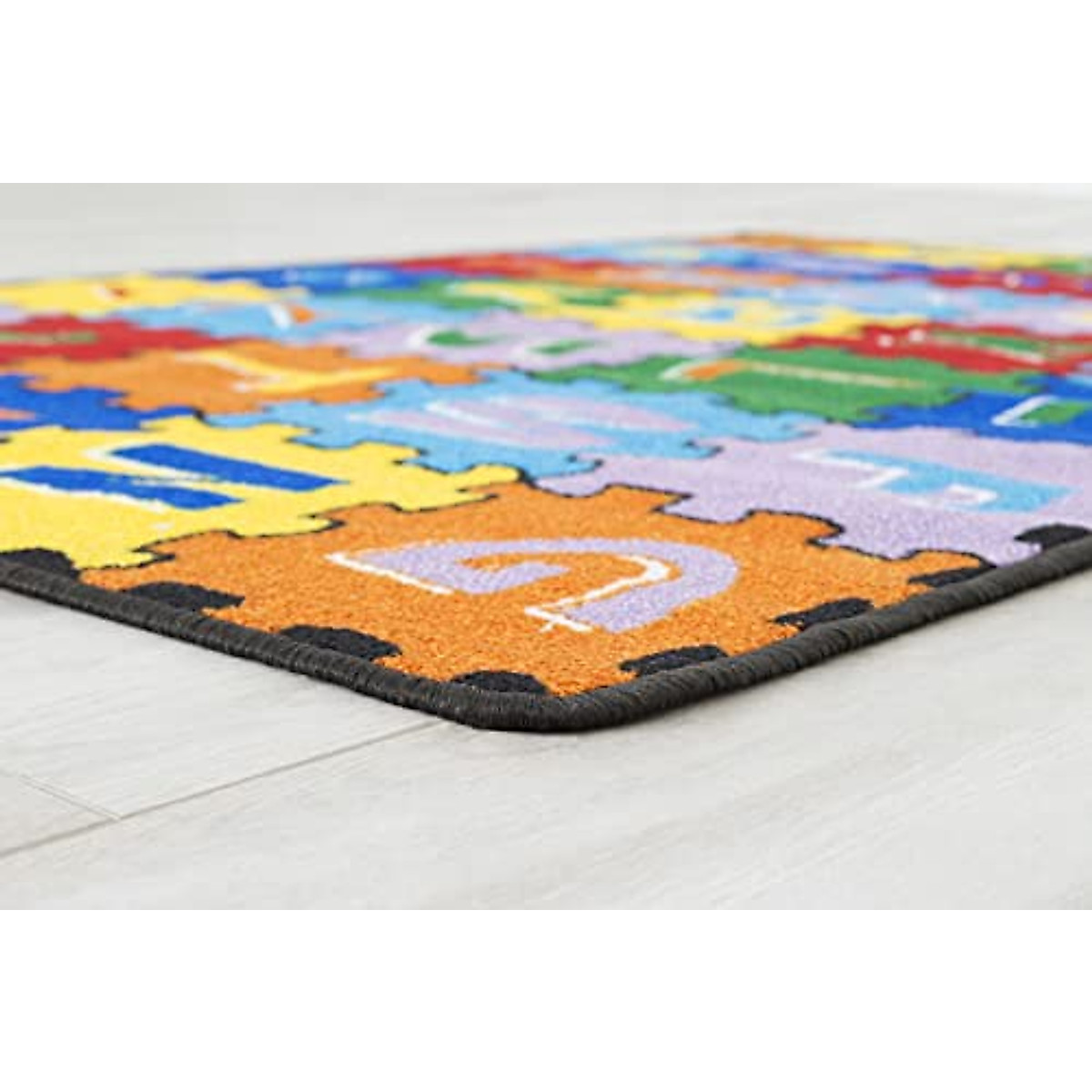 Mybecca Kids Rug ABC Puzzle Area Rug Educational Alphabet Letter & Numbers 8 x 11-Non Slip Gel Backing Size approximate: 7' feet 2" inch by 10' ft (7'2" X 10')