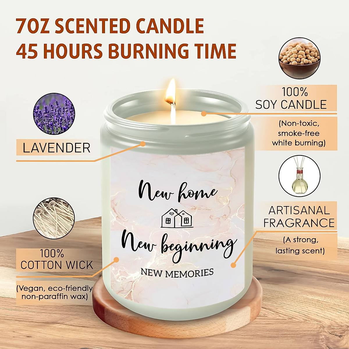 DOTAOKACI House Warming Gifts New Home - New Home Gift Ideas - New Home Candle - Housewarming Gifts for Women, Friends - Welcome Home Gifts for Homeowners, First Home Gifts - House Warming Decoration