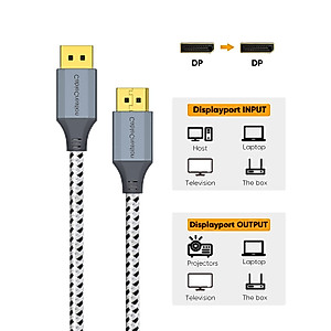CableCreation 8K DisplayPort Cable 10 FT/3M, DP to DP Cable 1.4,Support 8K@60Hz, 4K@144Hz, 2K@165Hz Video Resolution & HDR,Gray