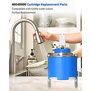 46048000 Single Handle Mixing Valve Ceramic Cartridge Compatible with Grohe, 46 mm Kitchen Faucet Replacement Parts