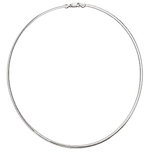 Savlano 925 Sterling Silver 3MM Italian Solid Flat Omega Chain Necklace for Women - Made in Italy Comes With a Gift Box (16)
