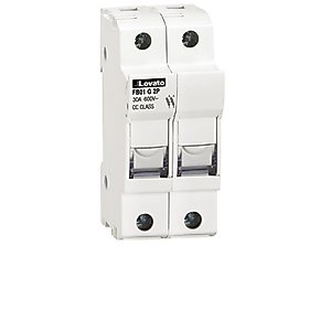 Automation Systems Interconnect AFB01G2P DIN Rail Mounted Class CC Fuse Holder, UL, 2 Pole, 18 to 8 AWG, 30 Amp, 600V