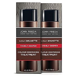 John Frieda Brilliant Brunette Hair Color Deepening Treatment, for Cocoa Infused, Darker Color, 4 oz, with Evening Primrose Oil (Pack of 2)