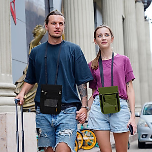 Lufyzora Passport Holder Neck Pouch for Women&Men Adjustable Strap Neck Wallet for Traveling RFID Blocking Travel Wallet (Green)