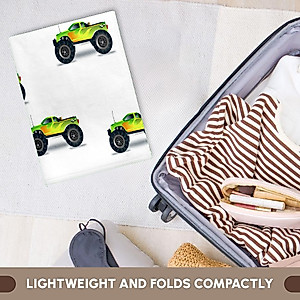 3dRose - Florene - Décor III - Print of Cute Monster Trucks Repeat Pattern - Towels (twl-212610-3)