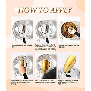 11pcs Magic Mirror Chrome Nail Powder & 1pc Holographic Laser Silver Nail Powder Pigment, Shinny Glitter Nail Art, Dust Nail Powder for Manicure Decorations