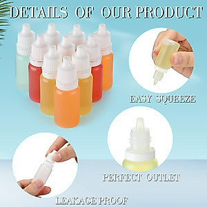 TrelaCo 300 Pcs Plastic Dropper Bottles Bulk 10ml Squeezable Eye Liquid Dropper Bottles with Caps Clear Refillable Bottle for Liquids Oils Essence Paint
