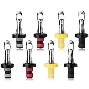 8pcs Reusable Wine Stoppers, Silicone Vacuum Bottle Stopper,Expanding Manual Beverage Bottle Stopper,Wine Bottle Airtight Seal Cork