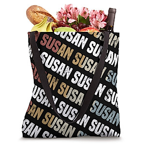 Vintage First Name Pattern Retro Forename Gift for Susan Tote Bag