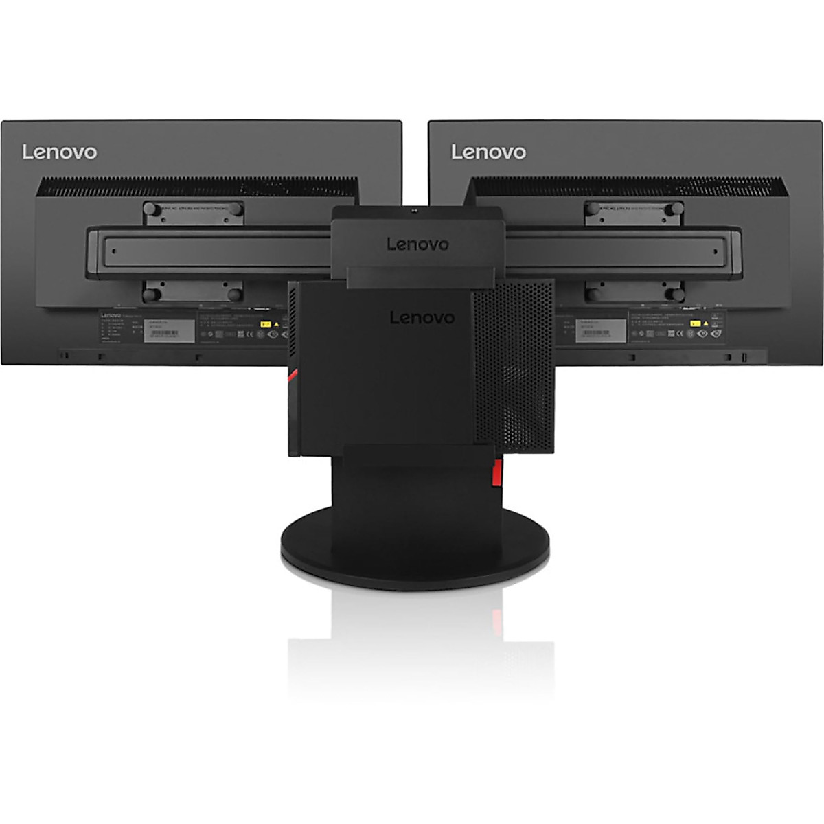 Lenovo Tiny in One - Stand for 2 Monitors/Mini PC - for Thinkcentre M600 10G8, 10G9, 10Ga and More - Black