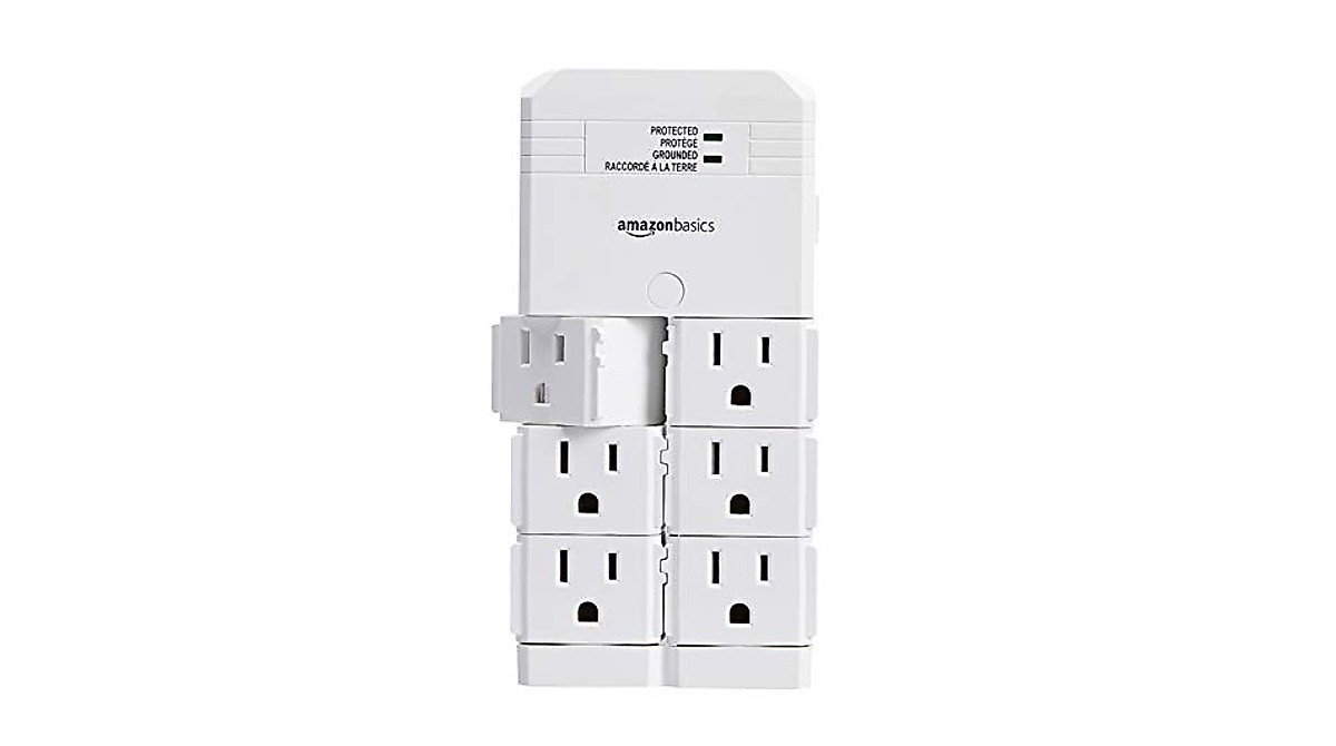 Amazon Basics 6-Outlet Surge Protector: Wall Mount Safety