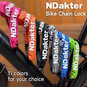 NDakter Bike Chain Lock, 5 Digit Combination Heavy Duty Anti Theft Bicycle Chain Lock, 3.2/4.27 Feet Long Security Resettable Bike Locks for Bike, Bicycle, Scooter, Motorcycle, Door, Gate, Fence
