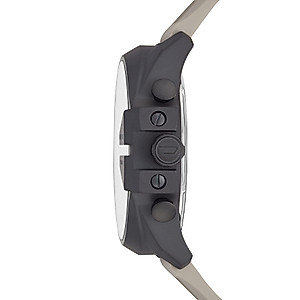 Diesel Mega Chief Stainless Steel and Silicone Chronograph Men's Watch, Color: Black, Gray (Model: DZ4496)