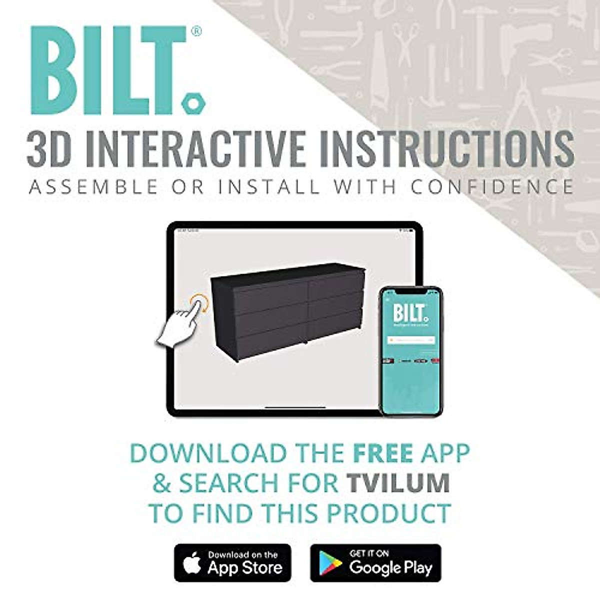 Tvilum 6 Drawer Double Dresser, Black Matte