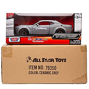 Motormax All Star Toys Exclusive 2018 Dodge Challenger SRT Hellcat Widebody Destroyer Gray 1/24 Diecast Model Car 79350 Grey