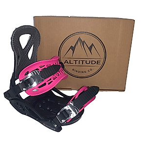 ALTITUDE Girls JR Ripper Snowboard BINDINGS 4x4 Burton 3D & EST (Sizes 2-6) Black/Grey/Pink