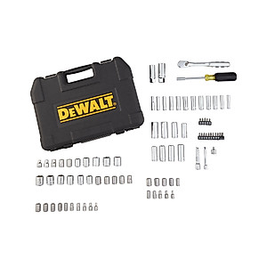 DEWALT Mechanics Tool Set, Includes Ratchets, Drill Bits and Anti-Slip Screwdriver, 84 Piece (DWMT81531)