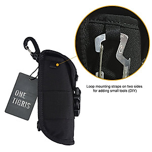 OneTigris MOLLE Eyeglasses Case with Buckle Hard Shell Sunglasses Storage Box 1000D Nylon (Black)