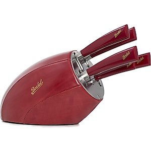 Berkel Elegance Sense Red 5 pc Knife Block/Red Knife Block / 5 Set of Knives Included/Set of knives for different uses/Designed so that you always have the perfect knife/Elegant Knife Block