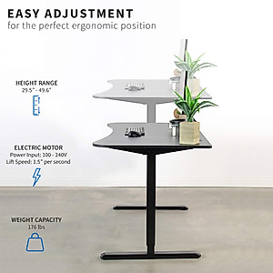 VIVO Electric Height Adjustable 63 x 32 inch Memory Stand Up Desk, Rustic Vintage Brown Table Top, Black Frame, Touch Screen Preset Controller, 2E Series, DESK-KIT-2EBN