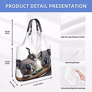 Funny Koalas Print Canvas Tote Bag Aesthetic Tote Bag Reusable Shopping Bag For Women Men Gift Bag