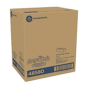 Georgia-Pacific Angel Soft Professional Series 2-Ply Facial Tissue, 30 Flat Boxes, 100 Sheets Per Box (48580)