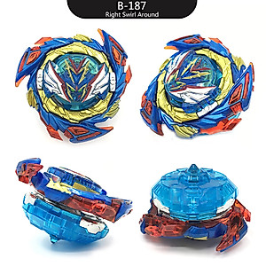 Desamvap Bey Battling Tops Burst Dynamite B-187 Savior Valkyrie.Sh-7 with Bey Launcher Grip Right Spin DB Layer System Gyro Toys Set for Kids Children Boys