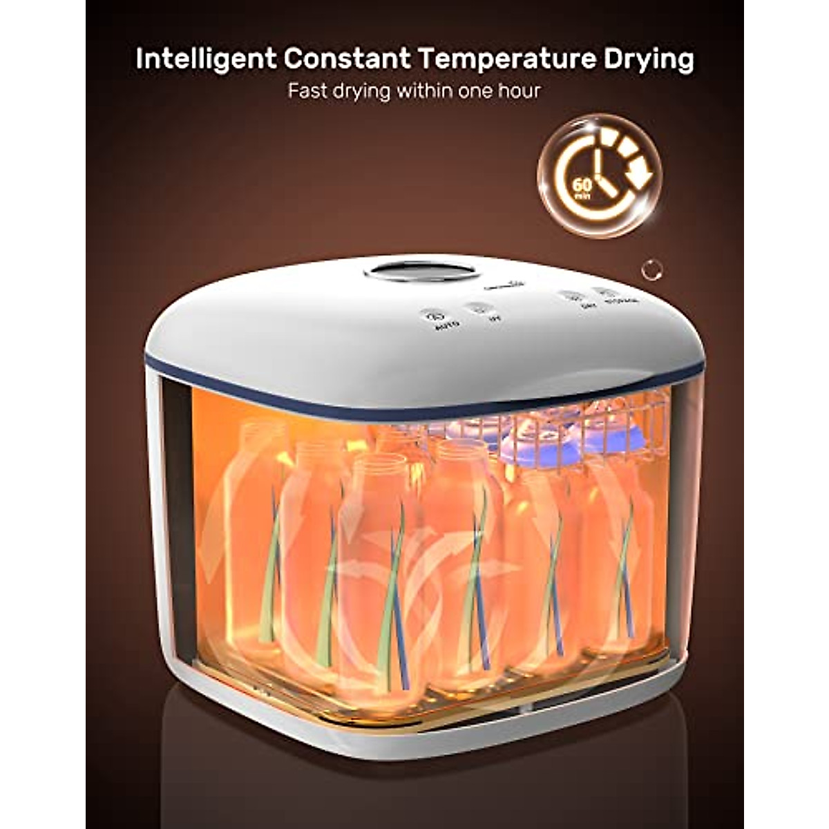 GROWNSY UV Light Sanitizer, 4-in-1 Bottle Sterilizer and Dryer Household Sterilizer for Baby Bottle/Toys/Clothes/Cup/Toothbrush/Beauty Tools/Tableware/Phone