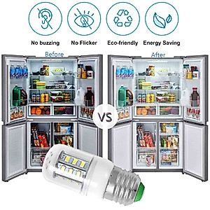 Yooank 𝙐𝙥𝙜𝙧𝙖𝙙𝙚𝙙 𝗞𝗘𝗜 𝗗𝟯𝟰𝗟 𝗥𝗲𝗳𝗿𝗶𝗴𝗲𝗿𝗮𝘁𝗼𝗿 𝗕𝘂𝗹𝗯 Replacement for Electrolux Frigidaire Refrigerator LED Light Bulb 5304511738 AP6278388 (85V-265V White Light) - 2 Pack