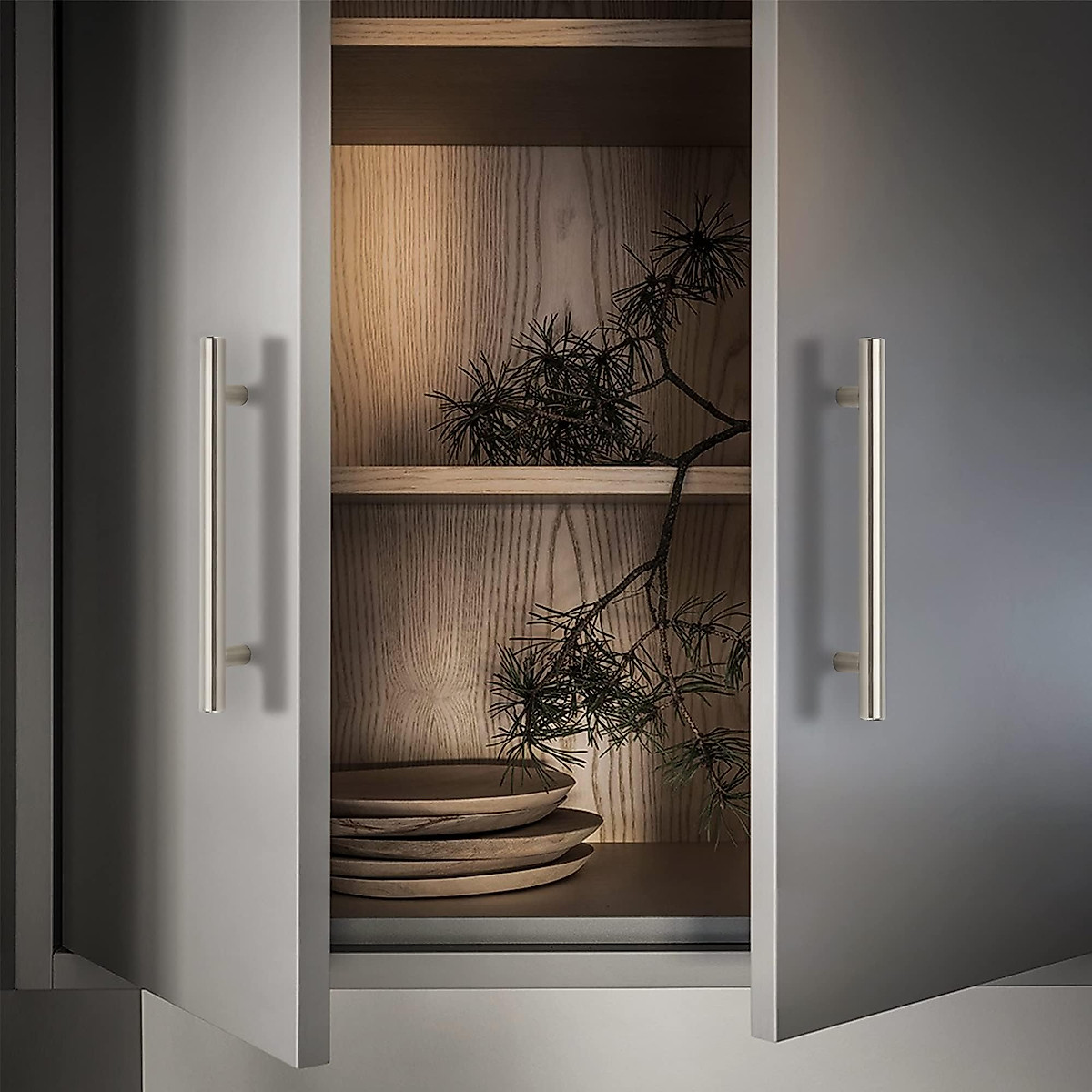 30 Pack 7.38 inch Cabinet Pulls Brushed Nickel Stainless Steel Kitchen Cupboard Handles Cabinet Handles, 5 inch Hole Center