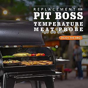 2-Pack Temp Meat Probe Replacement for Pit Boss Pellet Grills and Smokers, 3.5mm Plug Thermometer Probe Accessories for Pit Boss, with 2 Pack Probe Grommets and Probe Clips