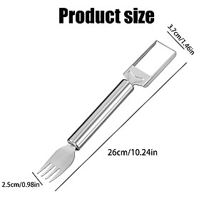 2024 Upgraded 2-in-1 Stainless Steel Fruit Cutter: Dual-Functional Fork & Knife with Ergonomic Round Handle for Fruits & Watermelon - Ideal Summer Kitchen Gadget for Home Use (B 1Pcs)