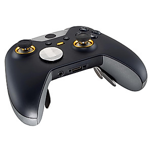 eXtremeRate Matte Chrome Gold Accent Rings Accessories for Xbox One Elite Controller, Replacement Parts Profile Switch Buttons for Xbox One Elite Controller (Model 1698) - Pack of 2