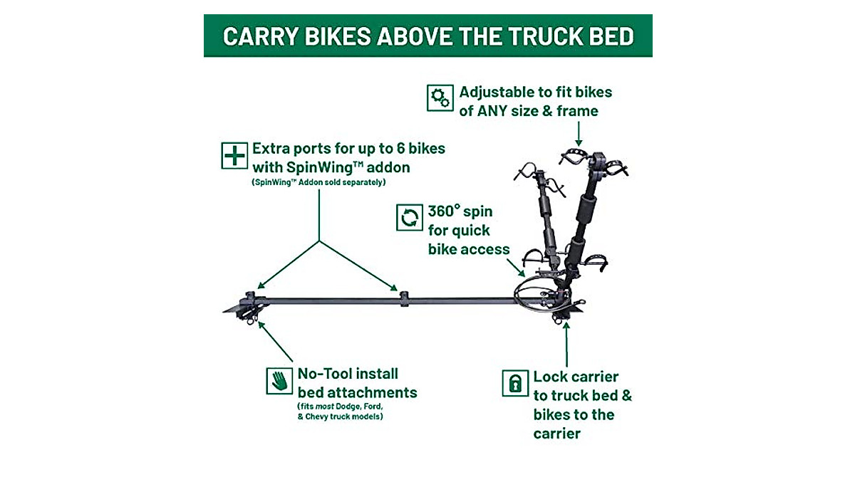 Full Nelson 2-6 Bike Truck Bed Mount V-Rack | Easy Install