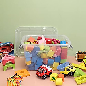 EudokkyNA 5L Small Plastic Storage Bin, Clear Storage Boxes Set of 6