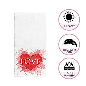My Little Nest Heart Silhouette Paint Spots Hand Towels Soft Bath Towel Absorbent Kitchen Fingertip Towel Quick Dry Guest Towels for Bathroom Gym Spa Hotel and Bar 30 x 15 Inch