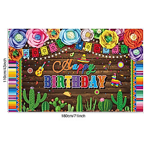6 * 4ft Mexican Happy Birthday Backdrop - Mexican Themed Fiesta Birthday Party Decorations Mexican Party Supplies Mexican Banner Mexico Cinco De Mayo Carnival Photo Booth Background