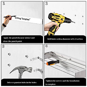 Rimyew Wall Mounted Drying Rack, Laundry Drying Rack Collapsible, Retractable Clothes Drying Rack - 31.5" Wide, 5 Aluminum Rods, 60 lb Capacity, Towel Drying Rack with Wall Template, White