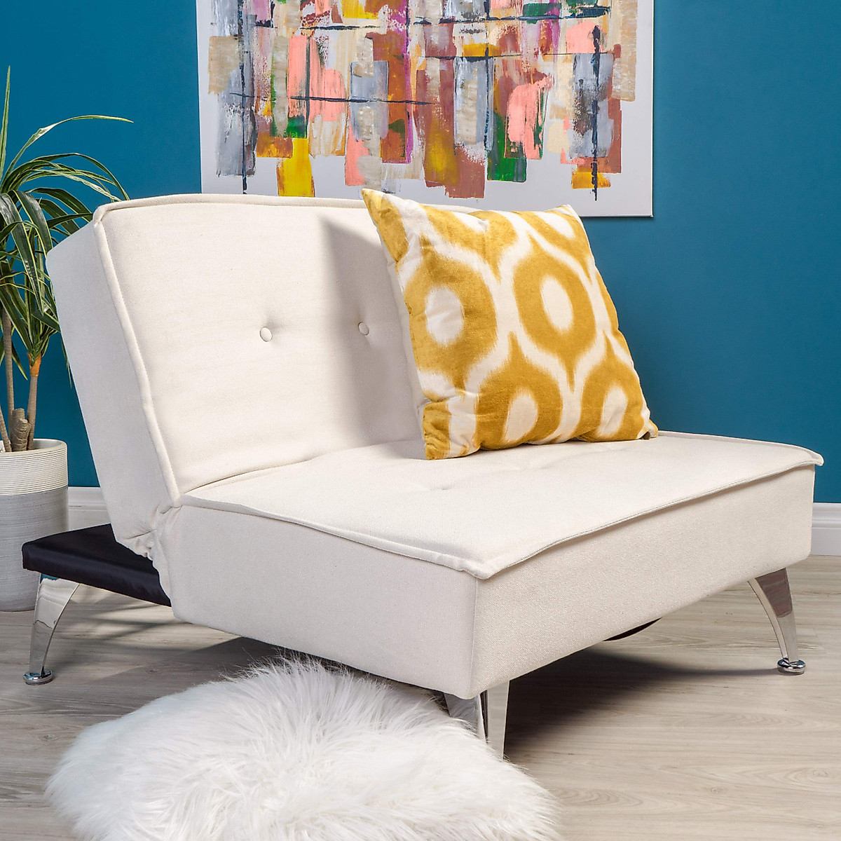 Christopher Knight Home Gemma Fabric Sofa Bed, Ivory, Dimensions: 37.00”D x 36.25”W x 29.00”H