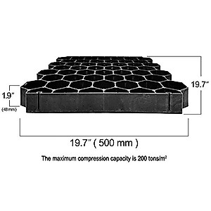 Techno Earth ( 1.9" Depth Permeable Grass Pavers for Your Grass Parking Lots, Access Roads, driveways, fire Lanes, RV and Boat Storage Pads - (Pack of 4-11 Sf) (Black)
