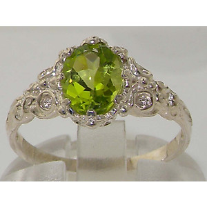 LetsBuyGold 925 Sterling Silver Natural Peridot Womens Promise Ring - Size 5.5